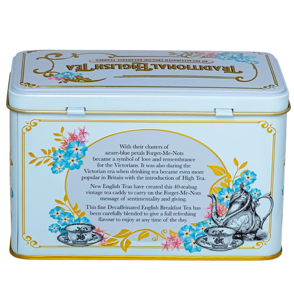 Vintage Victorian Powder Blue Tea Caddy with 40 Decaffeinated English ...
