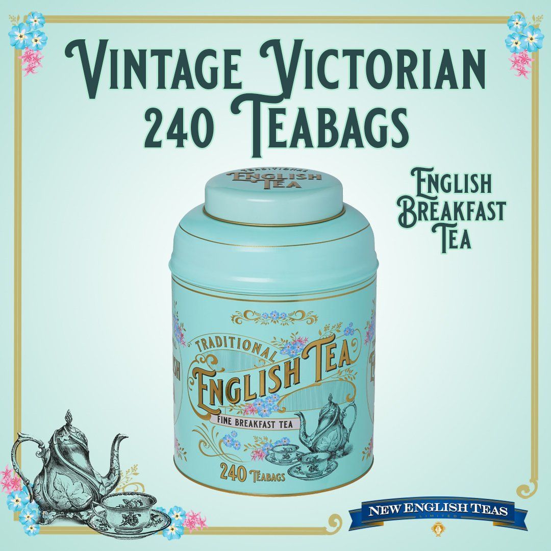 Vintage Victorian Tin 240 English Breakfast Teabags